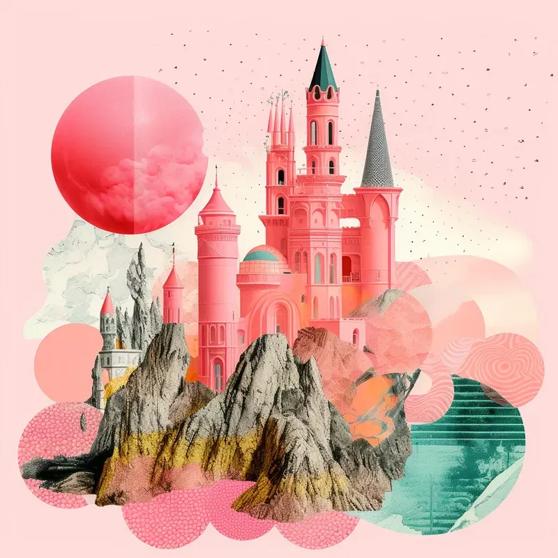 Risograph Collage Poster Art Midjourney Prompt | PromptBase