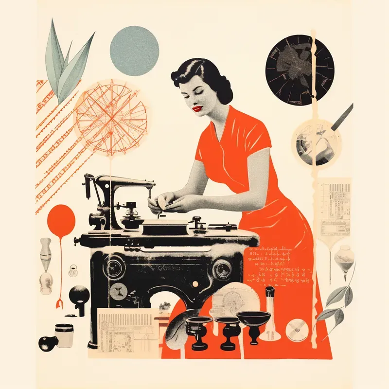 Risograph Collage Poster Art Midjourney Prompt | PromptBase