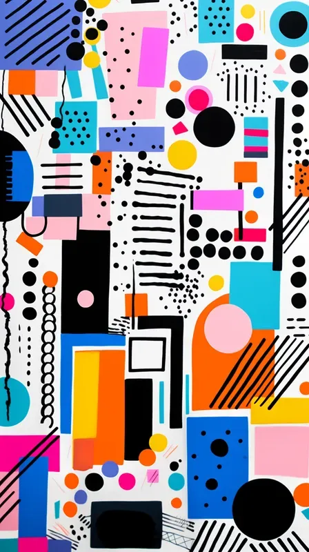 80s Style Abstract Paintings Colorful Midjourney Prompt | PromptBase