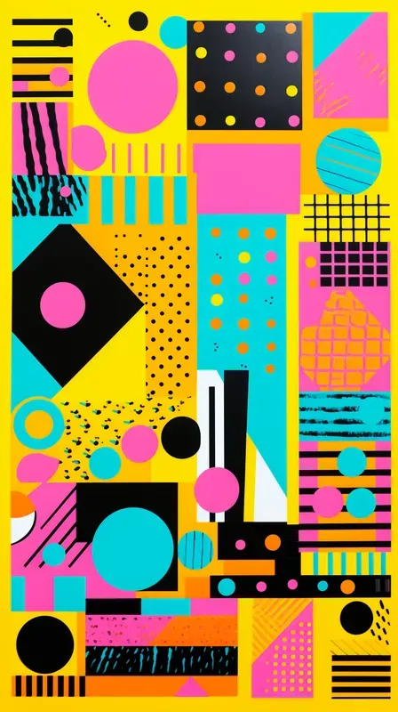 80s Style Abstract Paintings Colorful Midjourney Prompt | PromptBase