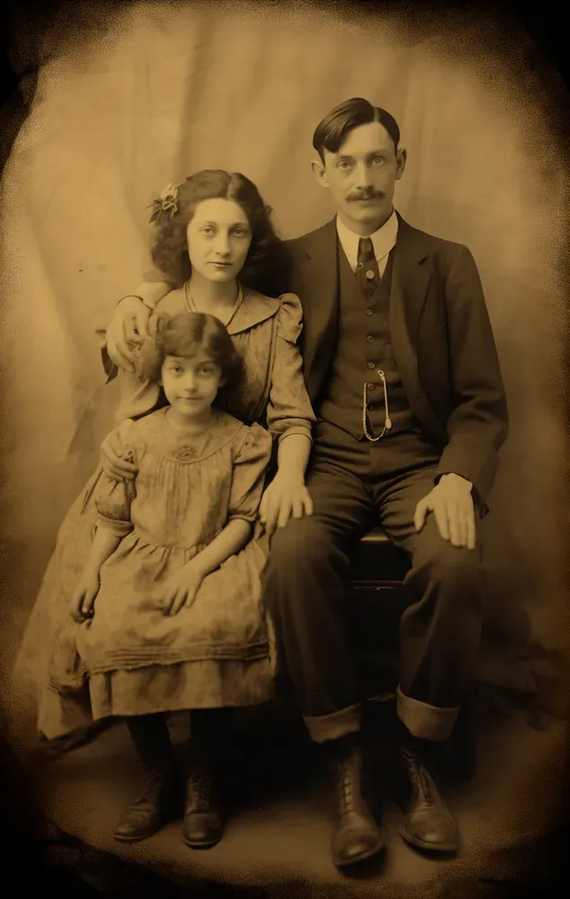 Vintage Sepia Photographs Portraits Midjourney Prompt | PromptBase