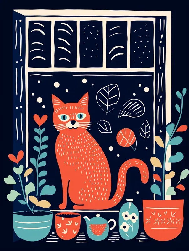 Hygge Style Bold Folk Art Posters Midjourney Prompt | PromptBase