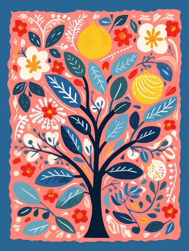 Hygge Style Bold Folk Art Posters Midjourney Prompt | PromptBase