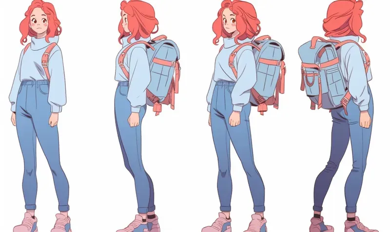 Turnaround Sheets Anime Characters Midjourney Prompt | PromptBase