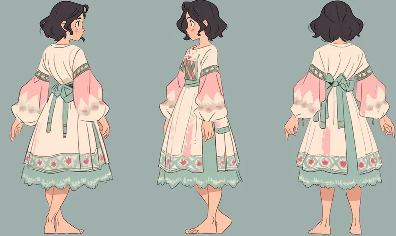 Turnaround Sheets Anime Characters Midjourney Prompt | PromptBase