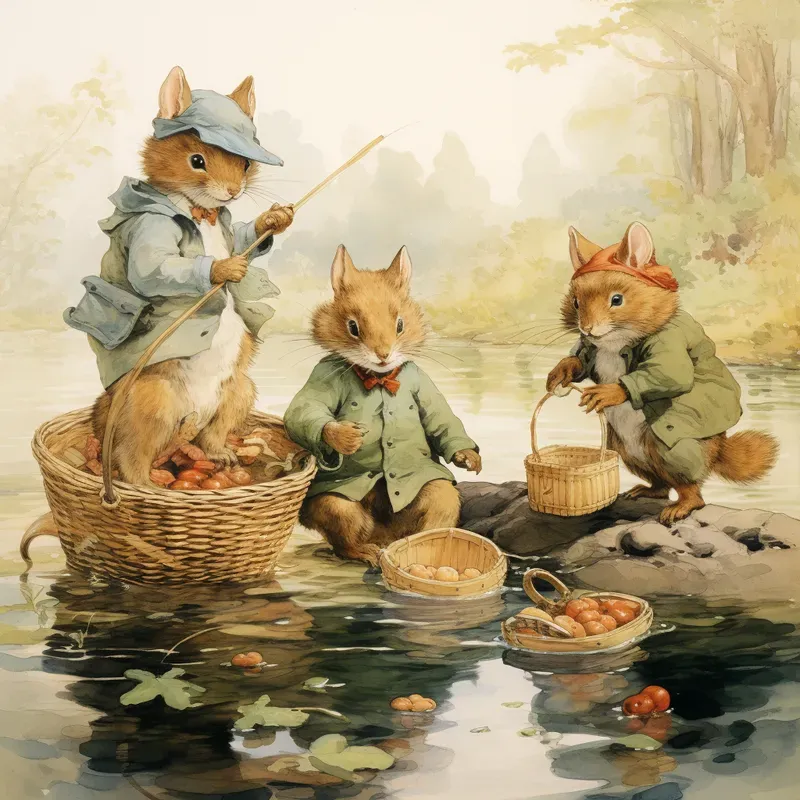 Beatrix Potter Watercolor Illustrations Midjourney Prompt | PromptBase