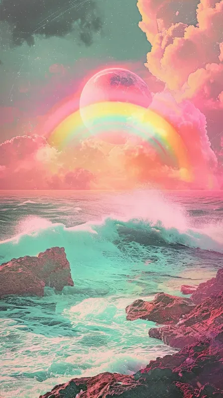 Lisa Frank Psychedelic Landscape Posters Midjourney Prompt | PromptBase