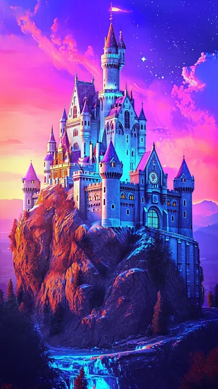 Lisa Frank Psychedelic Landscape Posters Midjourney Prompt | PromptBase