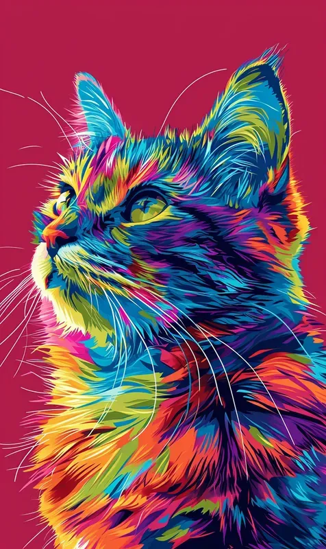 Rainbow Pet Portraits Animals Midjourney Prompt | PromptBase