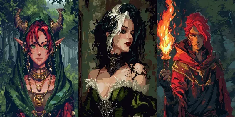 Fantasy Pixel Portraits DnD Jrpgs Midjourney Prompt | PromptBase