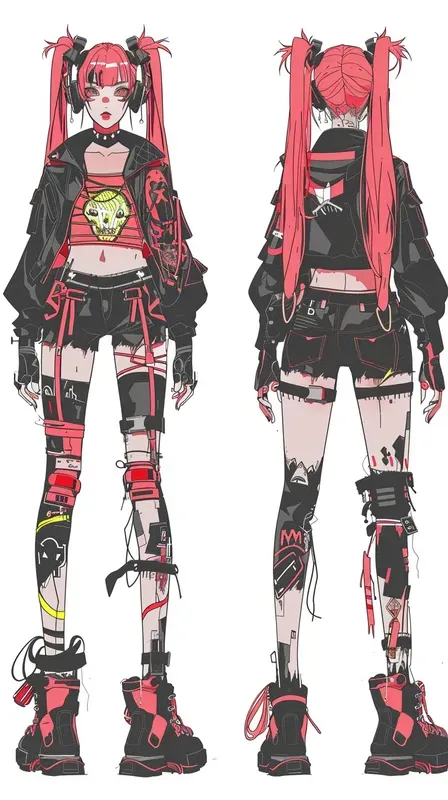 Vtuber Character Model Concept Sheets Midjourney Prompt | PromptBase