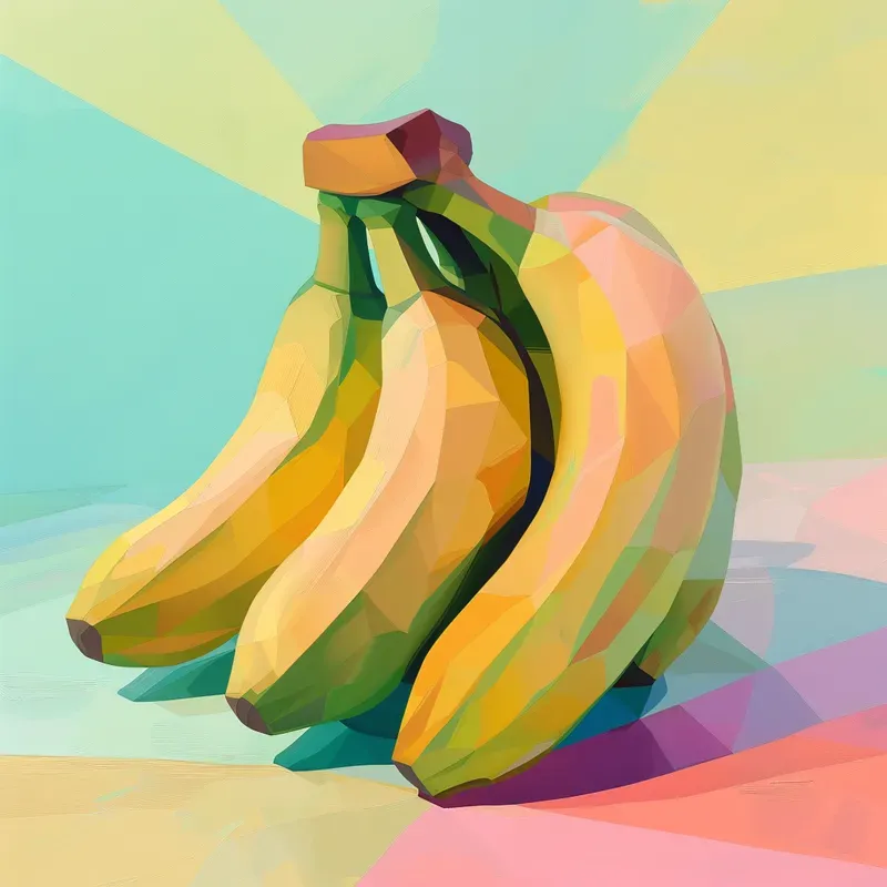 Fruits And Vegetables Low Poly Paintings Midjourney Prompt | PromptBase