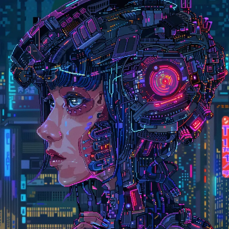 Cyberpunk Pixel Art Portraits Midjourney Prompt | PromptBase