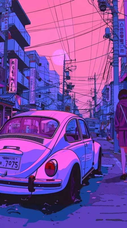 Lofi Vaporwave Poster Art Midjourney Prompt | PromptBase