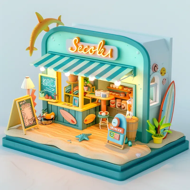 Cute 3D Isometric Rooms Environments Midjourney Prompt | PromptBase