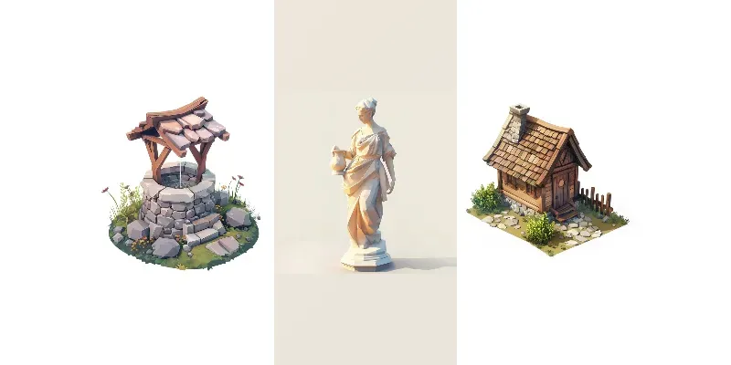 Low Poly Isometric Game Asset Design Art Midjourney Prompt | PromptBase