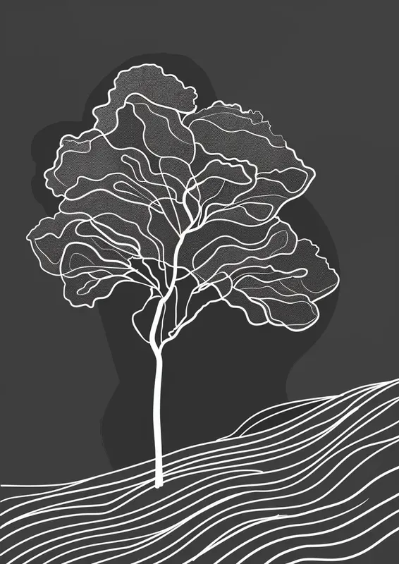 Contour White Line Art Vector Posters Midjourney Prompt | PromptBase