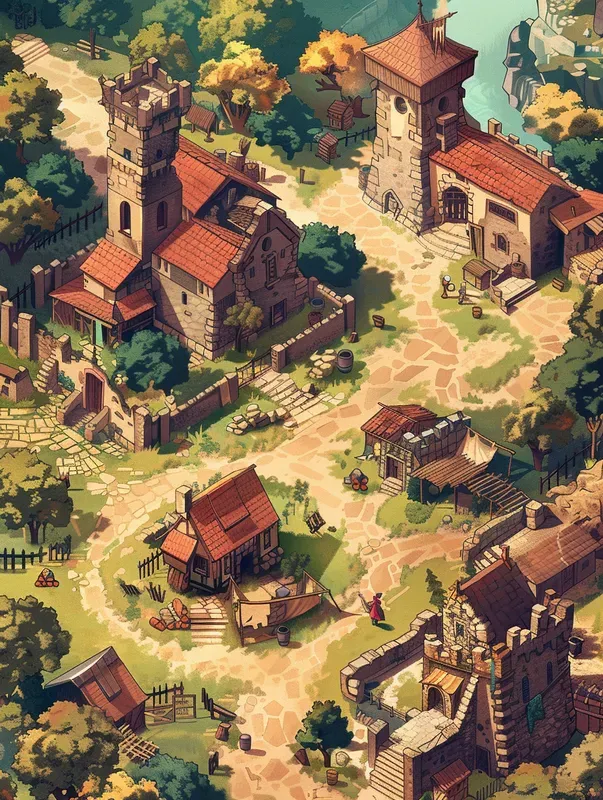 Isometric Game Map Views Concept Art Midjourney Prompt | PromptBase