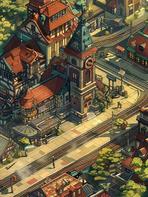 Isometric Game Map Views Concept Art Midjourney Prompt | PromptBase