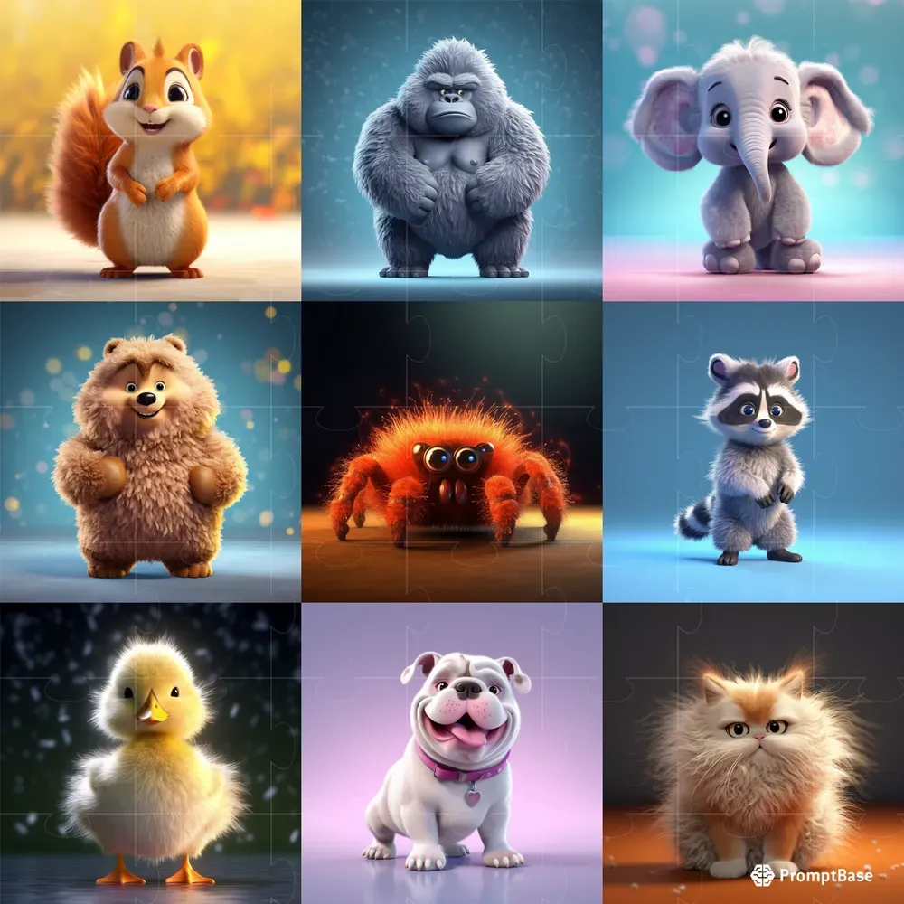 High Quality Cartoons All Animals Midjourney Prompt | PromptBase