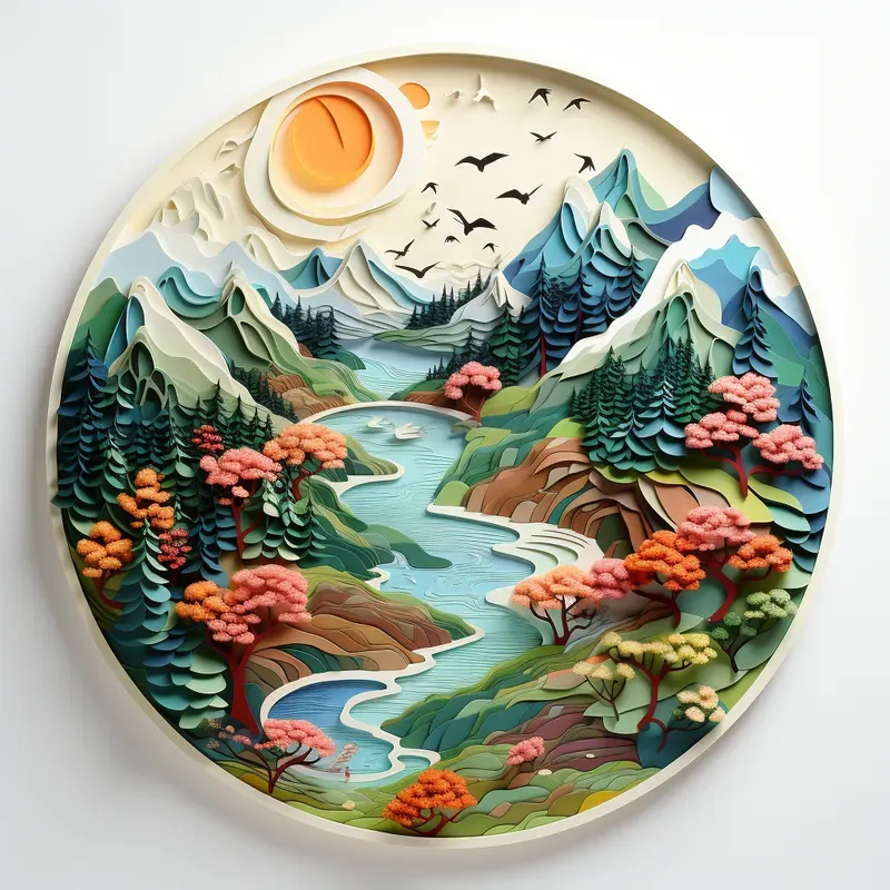 3D Cut Paper Scenic Art Midjourney Prompt | PromptBase
