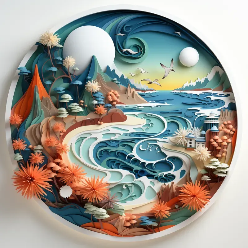 3D Cut Paper Scenic Art Midjourney Prompt | PromptBase