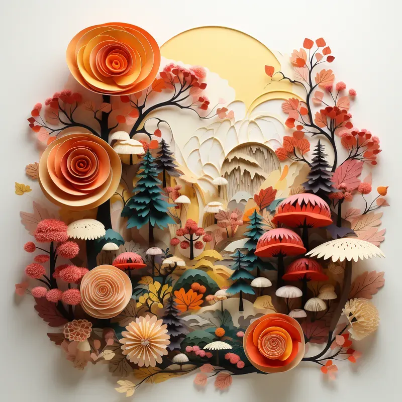 3D Cut Paper Scenic Art Midjourney Prompt | PromptBase