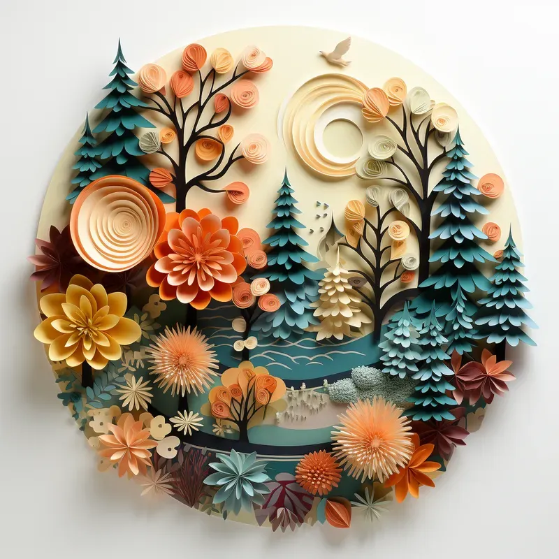 3D Cut Paper Scenic Art Midjourney Prompt | PromptBase