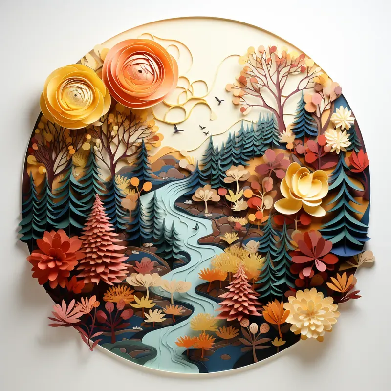 3D Cut Paper Scenic Art Midjourney Prompt | PromptBase