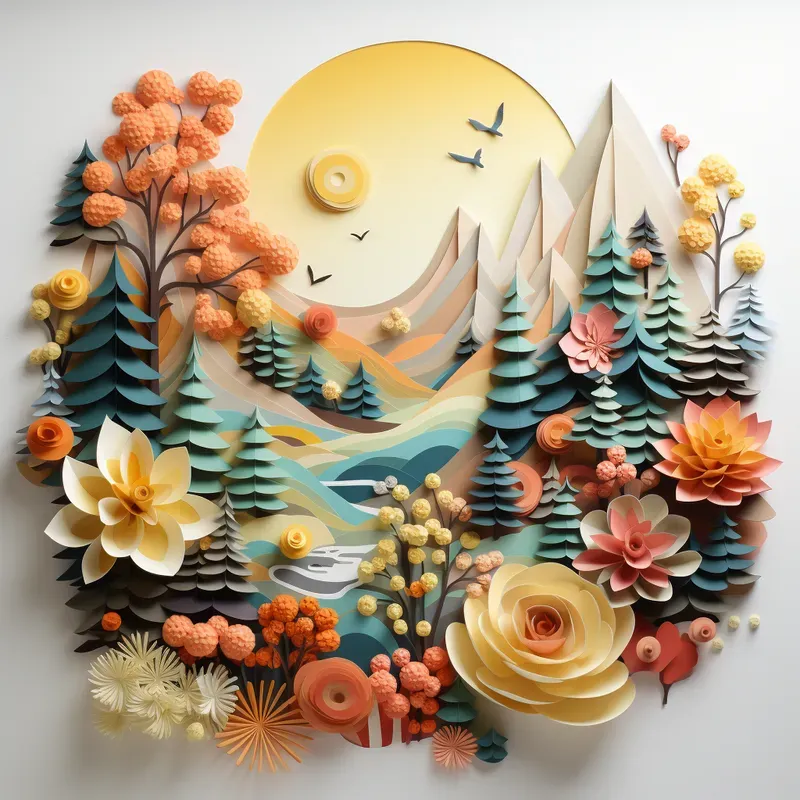 3D Cut Paper Scenic Art Midjourney Prompt | PromptBase