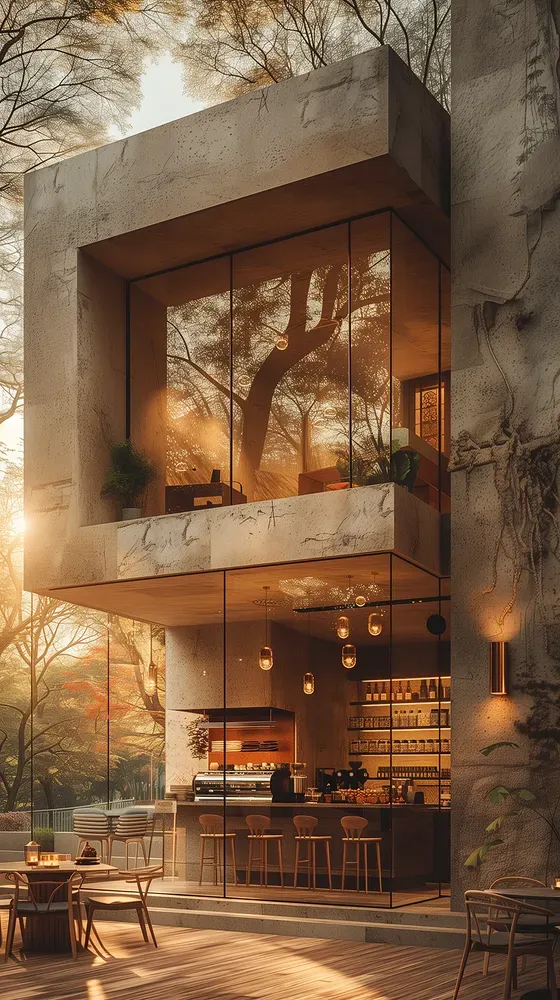 Realism Cafe Facades Midjourney Prompt | PromptBase