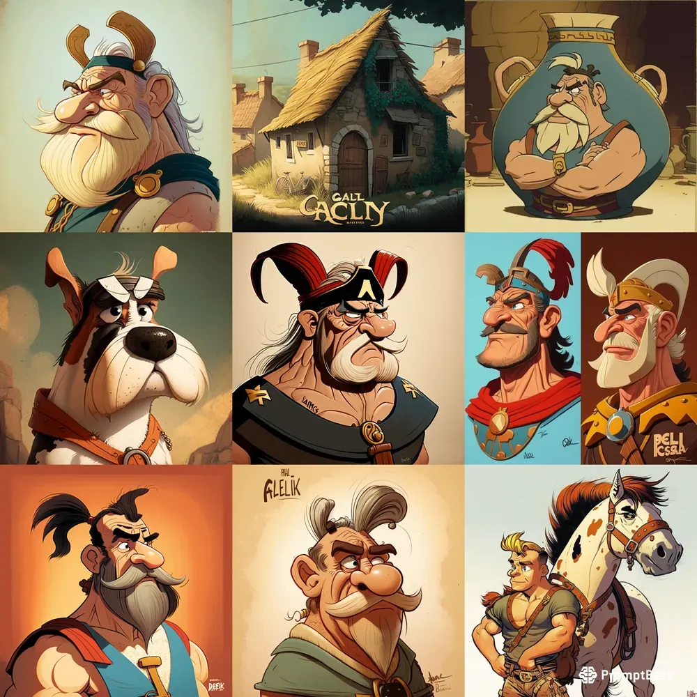 Asterix Character Style Midjourney Prompt | PromptBase