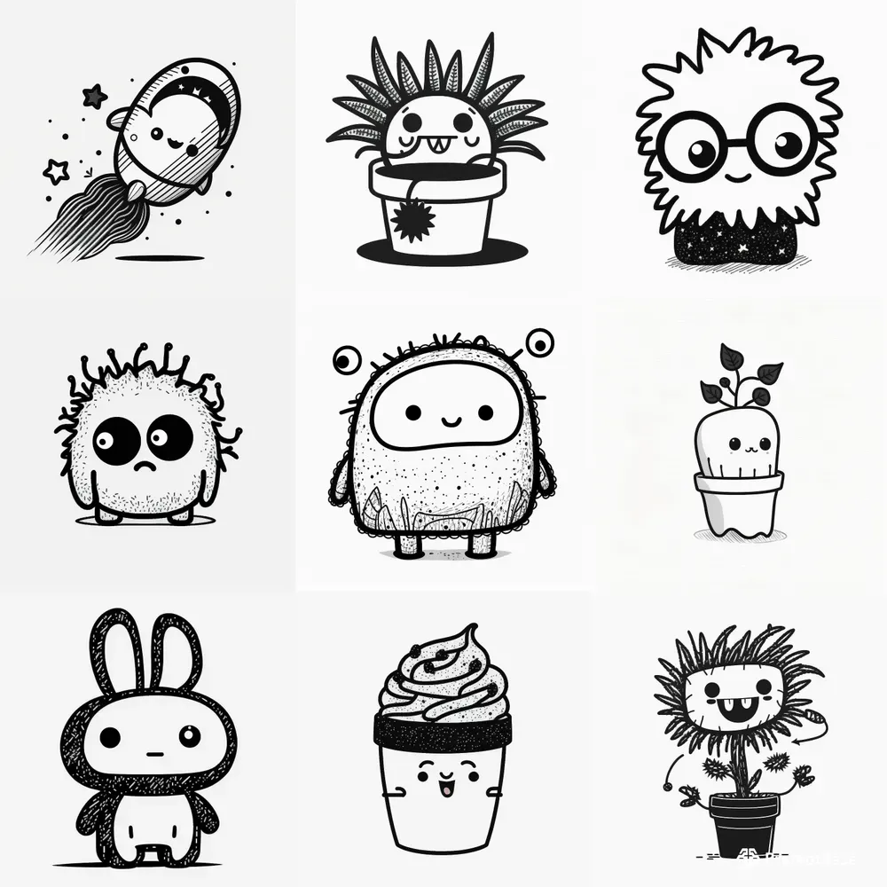 Doodle Art Characters Midjourney Prompt | PromptBase