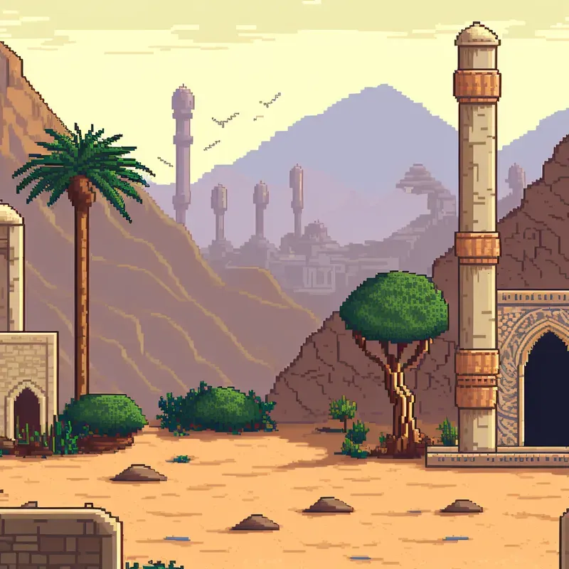 Pixel RPG Background Environments Midjourney Prompt | PromptBase