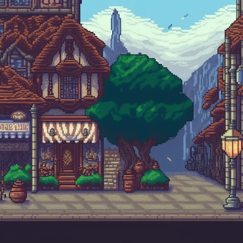 Pixel RPG Background Environments Midjourney Prompt | PromptBase