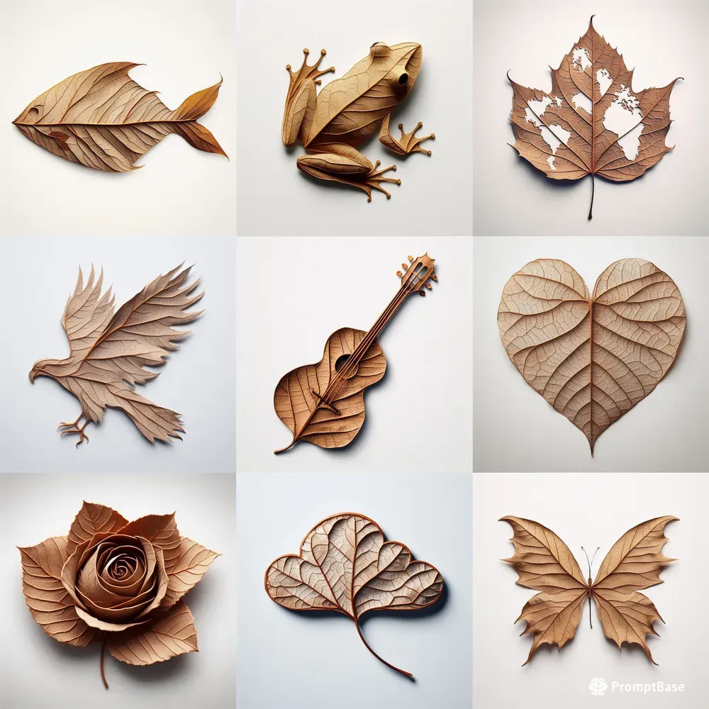 Dry Leaf Shaped Objects DALL·E Prompt | PromptBase