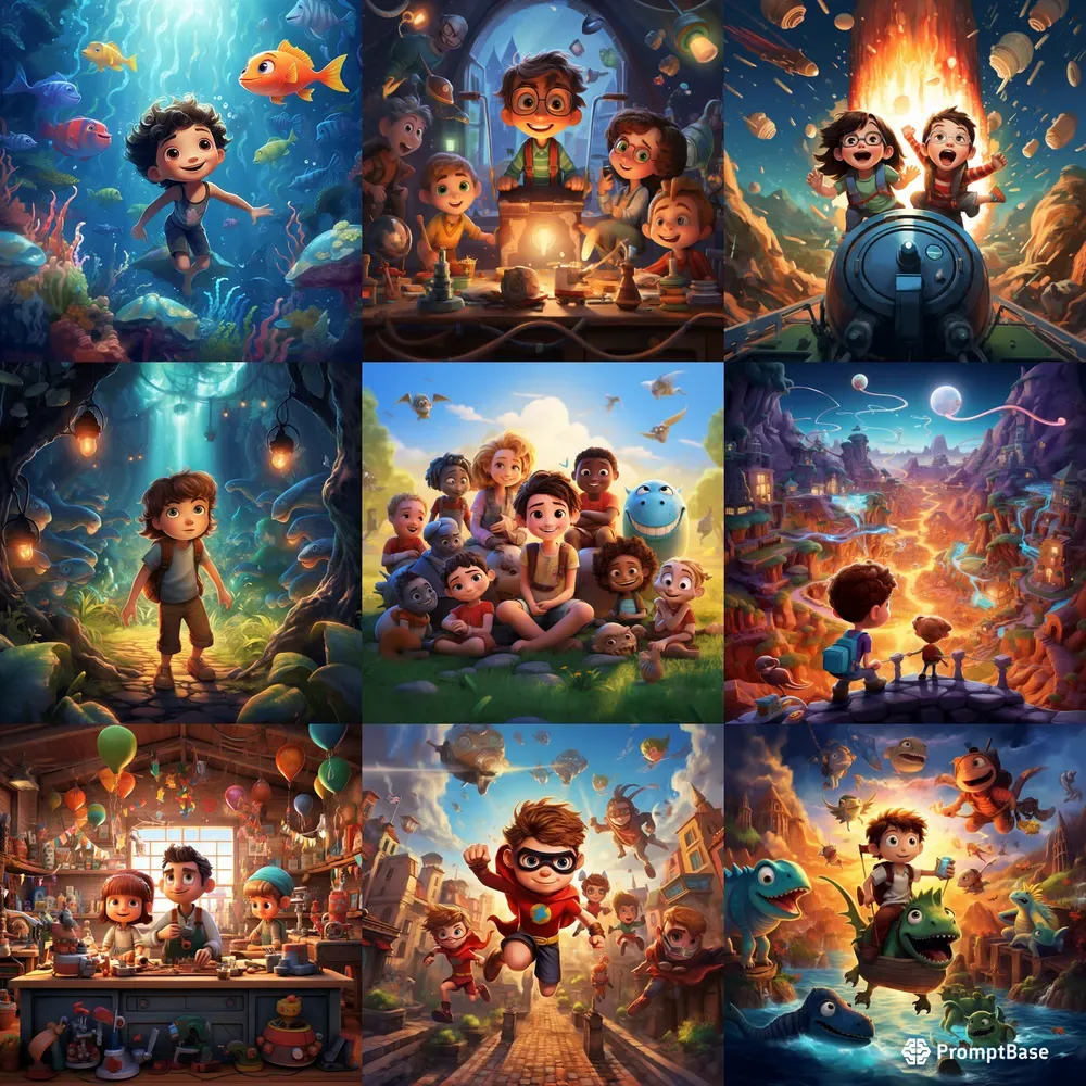 Pixar Children Book Illustrations Midjourney Prompt | PromptBase