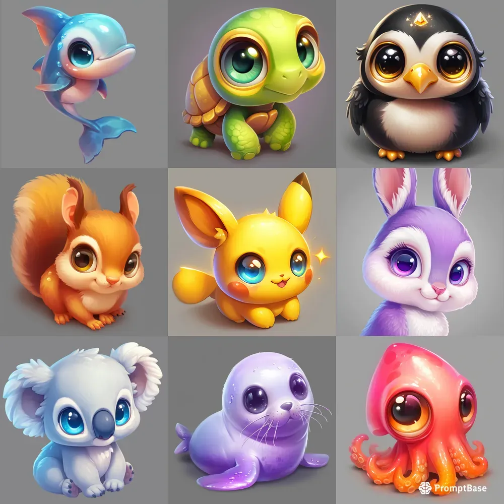 Cute Pet Game Icons Midjourney Prompt | PromptBase