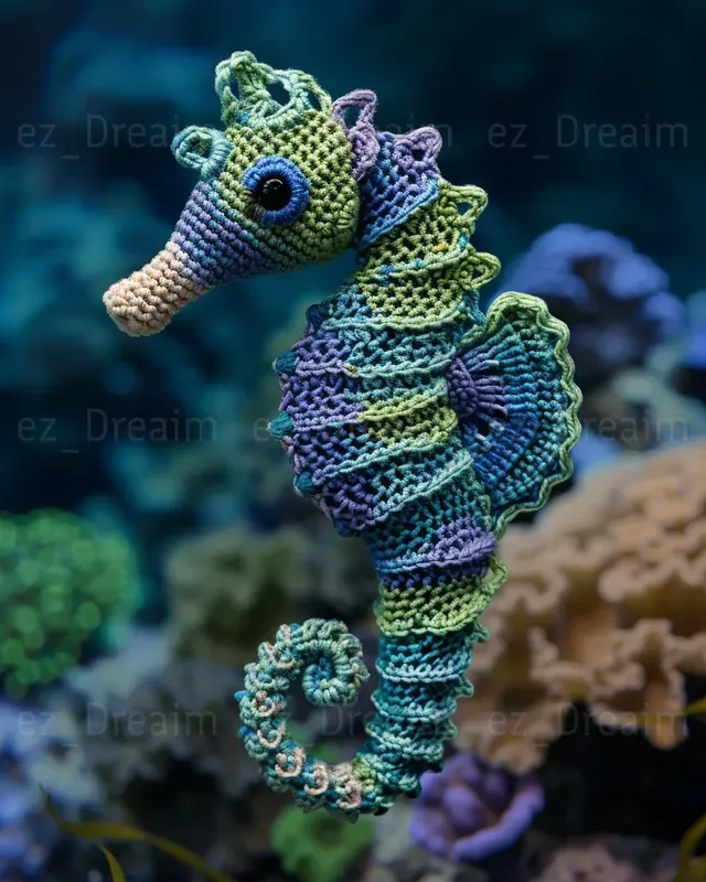 Vibrant Handmade Crochet Animals Midjourney Prompt | PromptBase