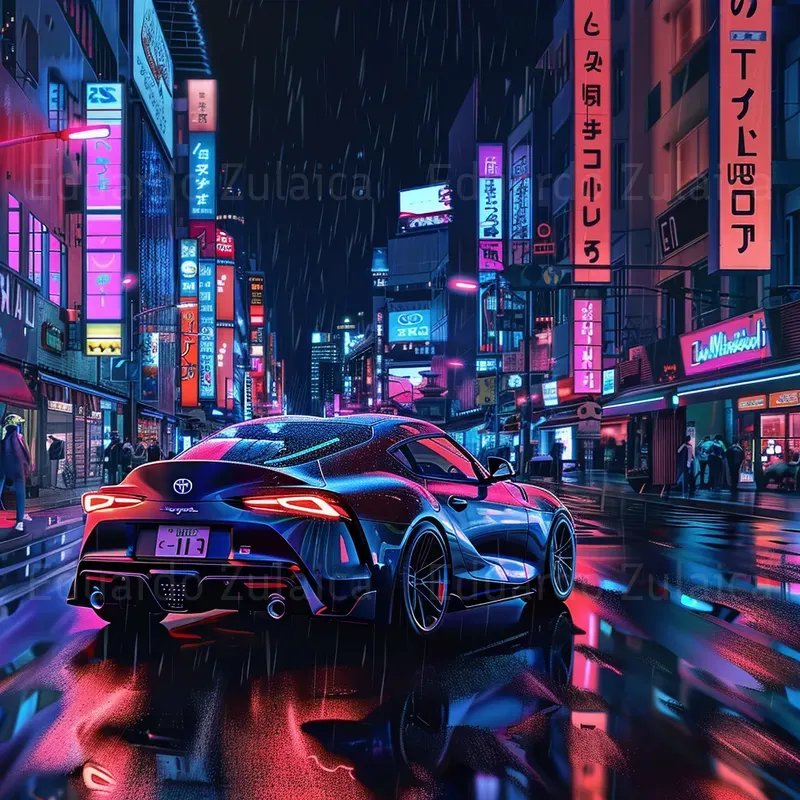 Dynamic 2D Car Toonups Midjourney Prompt | PromptBase