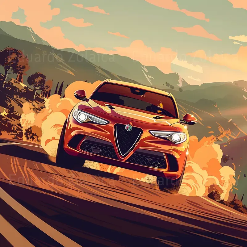 Dynamic 2D Car Toonups Midjourney Prompt | PromptBase