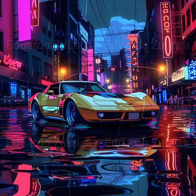 Dynamic 2D Car Toonups Midjourney Prompt | PromptBase