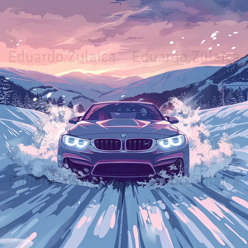 Dynamic 2D Car Toonups Midjourney Prompt | PromptBase