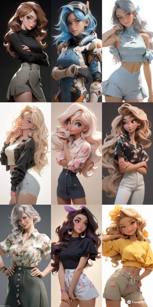 Cartoon Waifu Art Midjourney Prompt | PromptBase