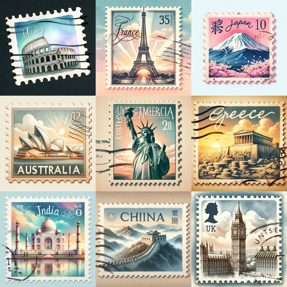 Postage Stamps DALL·E Prompt | PromptBase