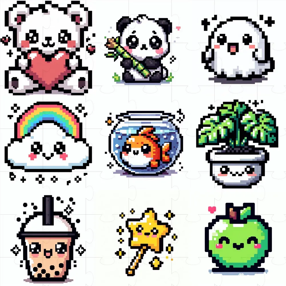 Cute Pixel Art Objects DALL·E Prompt | PromptBase