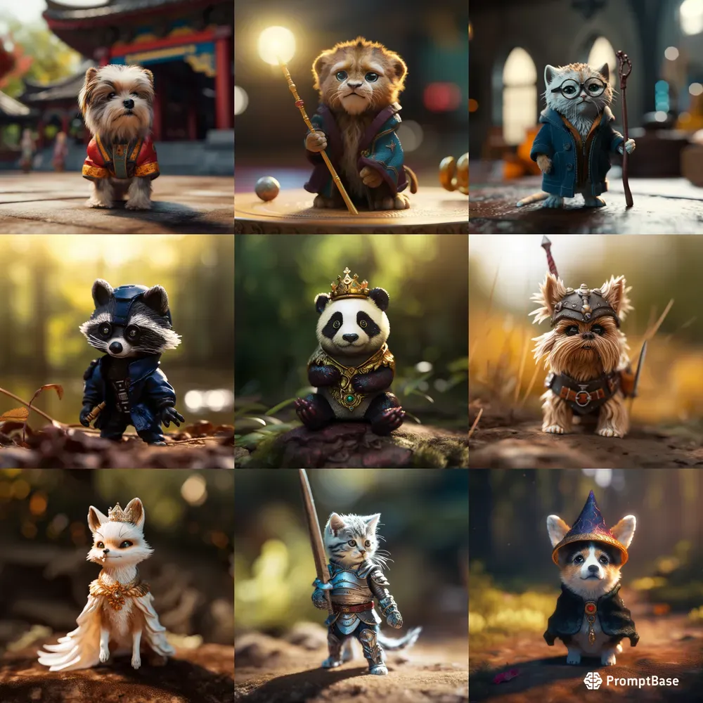 Tiny Cute Fantasy Animals RPG Characters Midjourney Prompt | PromptBase