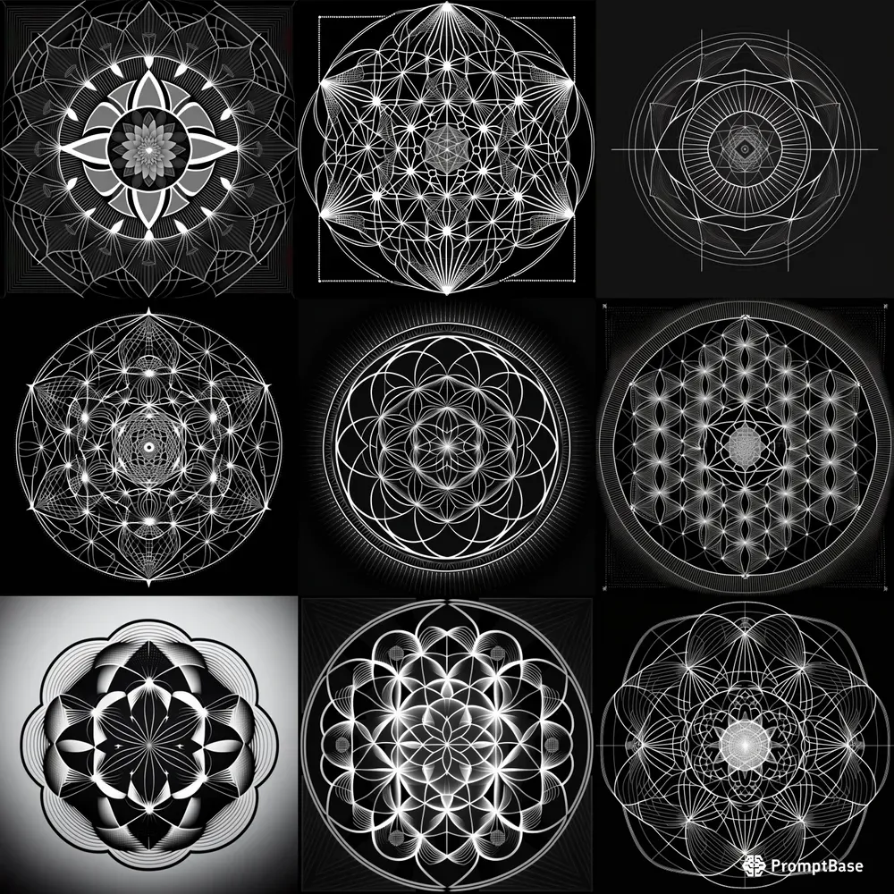 Spiritual Geometry Designs Midjourney Prompt | PromptBase