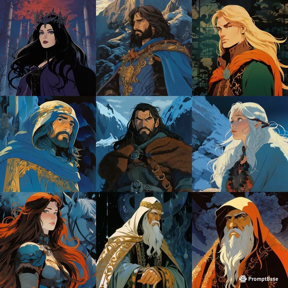 Banner Saga RPG Characters Midjourney Prompt | PromptBase