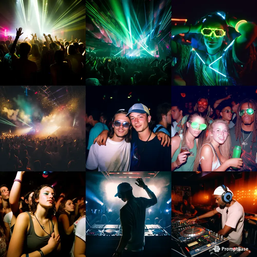 90s Era Rave Scenes Midjourney Prompt | PromptBase